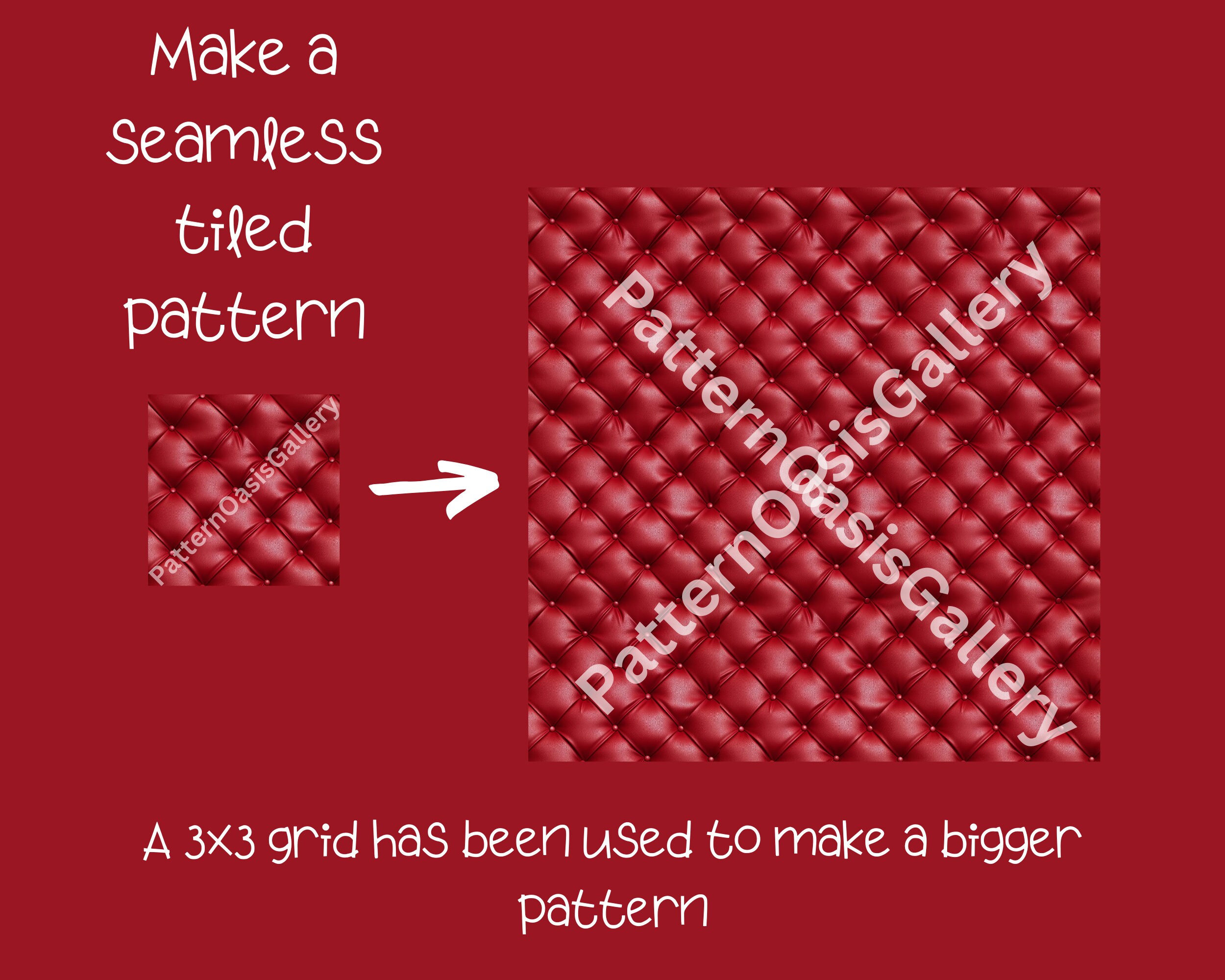 Leather Tufting Digital Paper, Shades of Red, Tufted Digital Paper ...