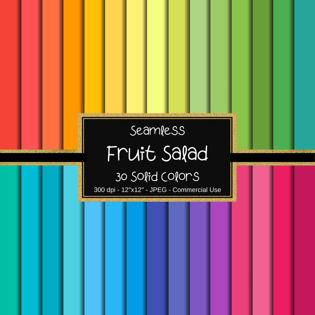 Fruit Salad Digital Paper Pack, 30 Solid Colors (JPG Files) - Etsy