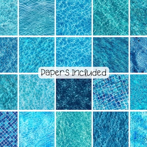 Swimming Pool Seamless Digital Paper, 20 Designs, 12"x12", Scrapbooking ...