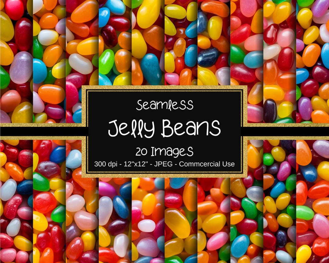 Seamless Jelly Beans Candy Digital Paper, Seamless Pattern Design ...