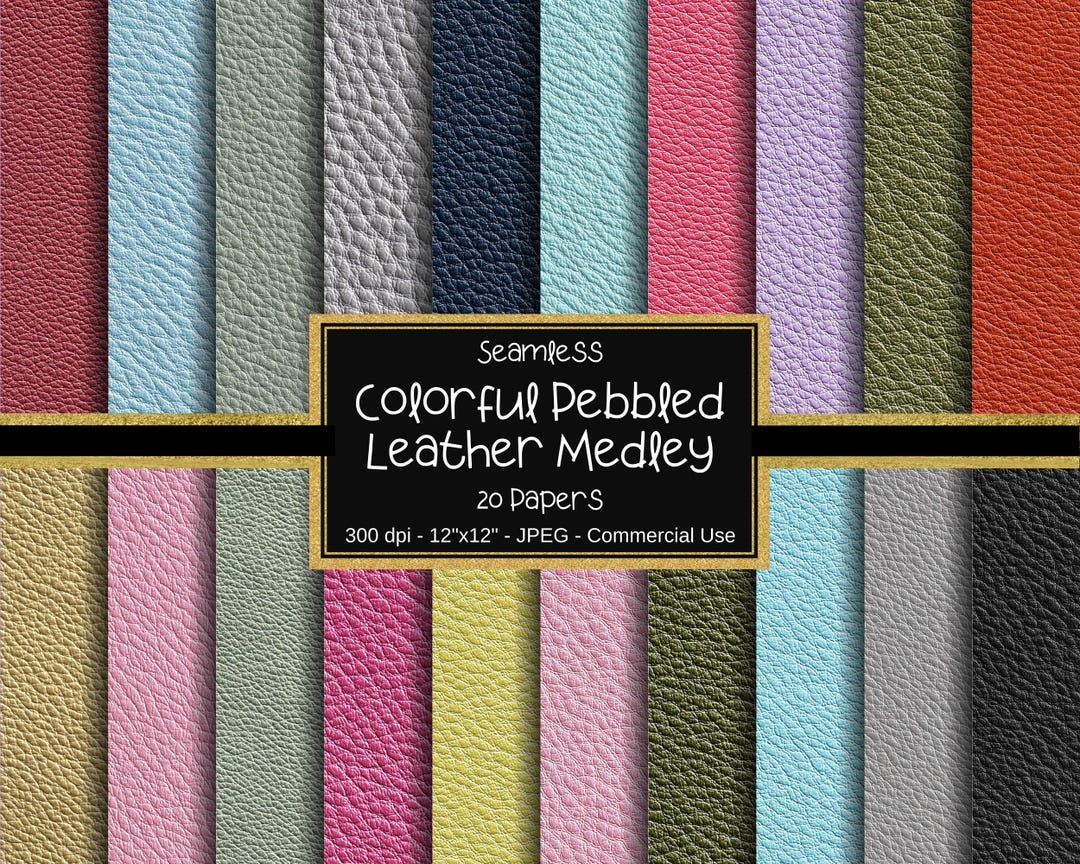 Pebbled Leather Texture Seamless Digital Paper, Faux Leather Background ...