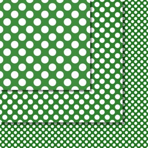 Shades of Green Polka Dots Seamless Digital Paper Pack, 12"x12", 480 ...