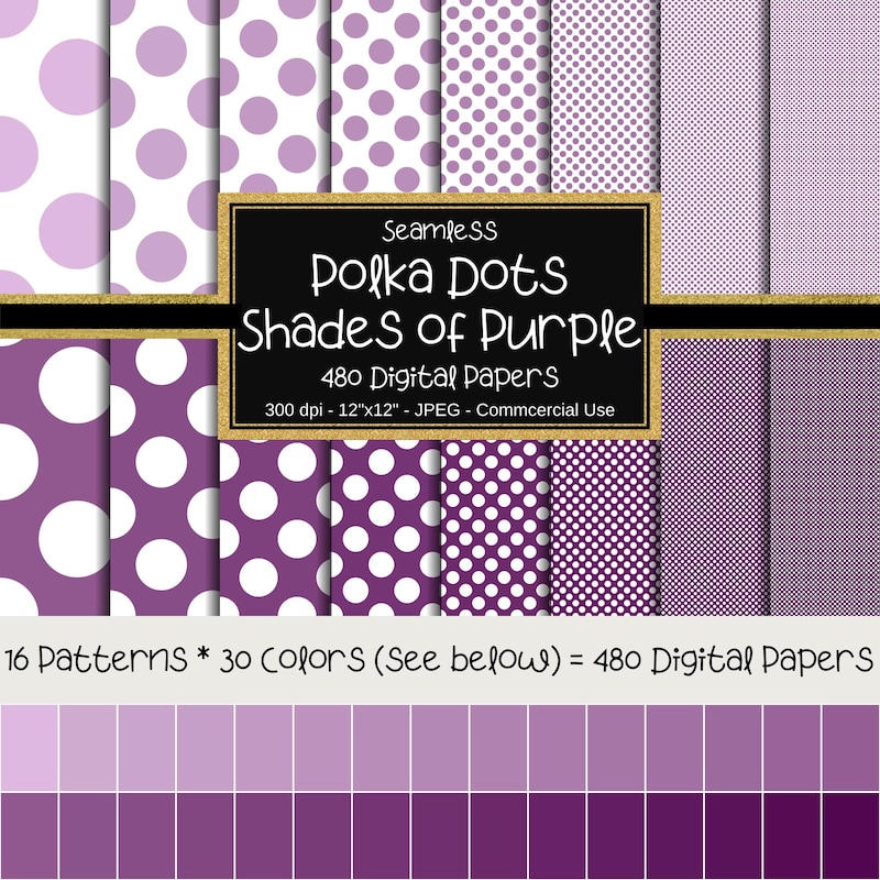 Purple Polka Dots - Etsy