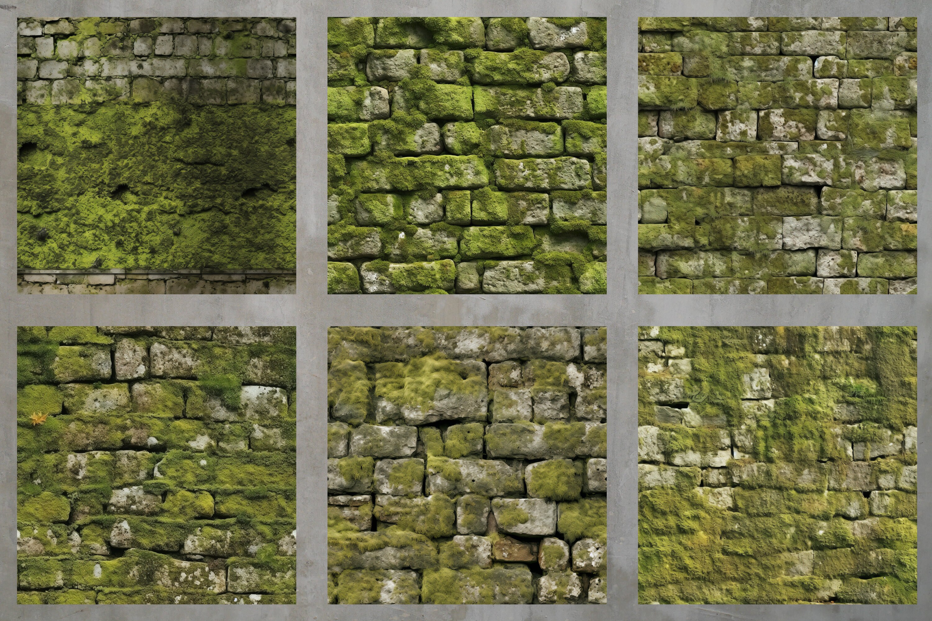 20 Mossy Stone Walls Seamless Patterns Instant Download, Commercial Use ...