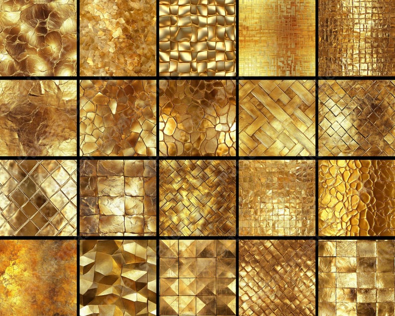 Gold Textures Seamless Digital Paper, Abstract Golden Patterns, Gold ...