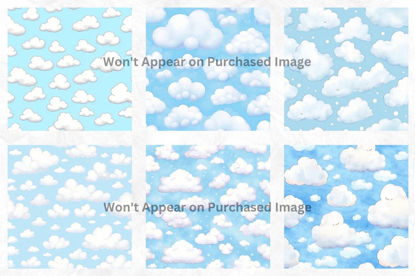 Watercolor Cloudy Skies Digital Paper Instant Download, Scrapbook Paper ...