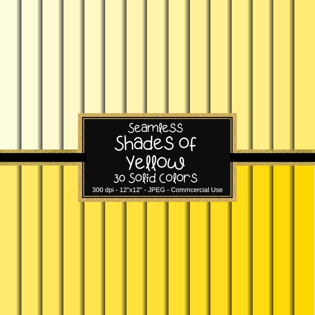 Shades of Yellow Solid Color Digital Paper Pack, Solid Background, Base ...