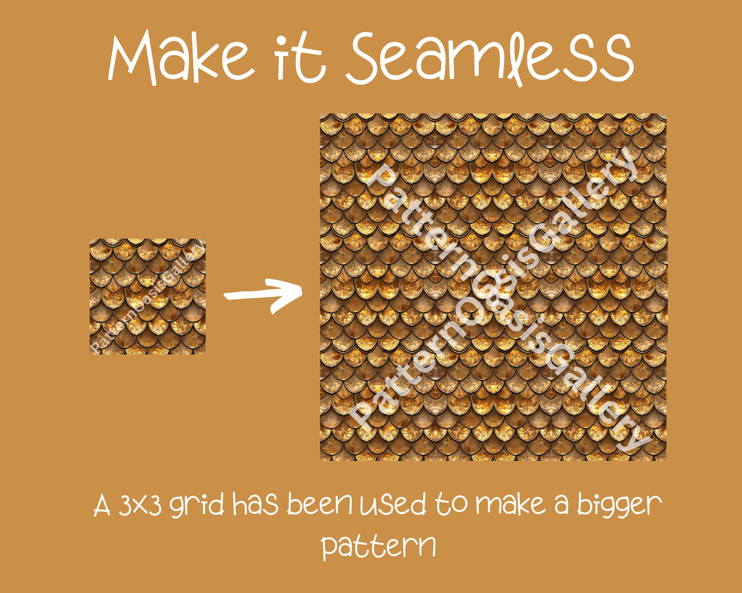 Dragon Scales Seamless Digital Paper, Golden Bronze Dragon Scales ...