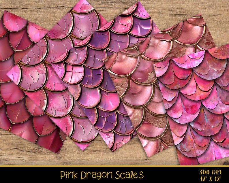Dragon Scales Seamless Digital Paper, Pink Bronze Dragon Scales, Dragon ...