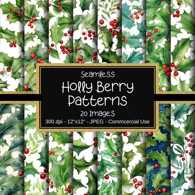 Holly Watercolor - Etsy