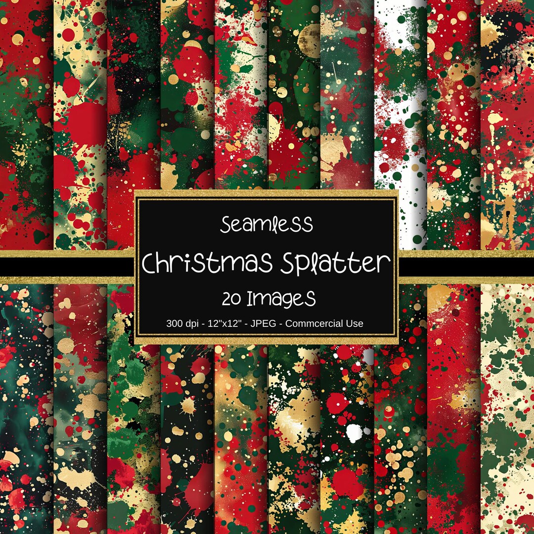 Christmas Splatter Seamless Digital Papers, Abstract Splatter Seamless ...