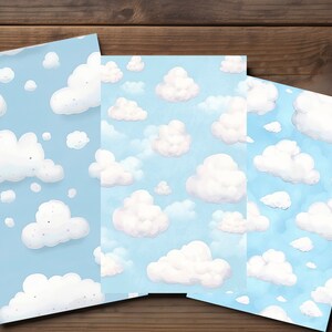 Watercolor Cloudy Skies Digital Paper Instant Download, Scrapbook Paper ...