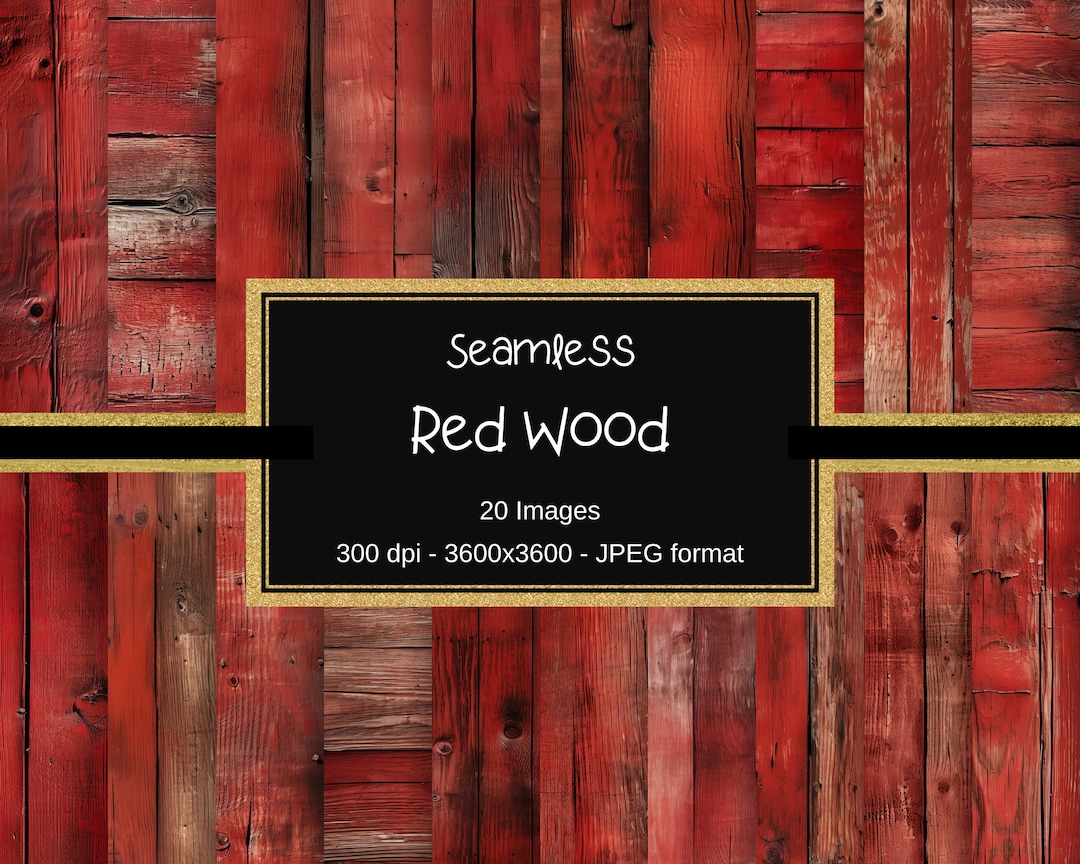 Red Wood Textures Digital Paper, Seamless Rustic Wood Digital Paper ...
