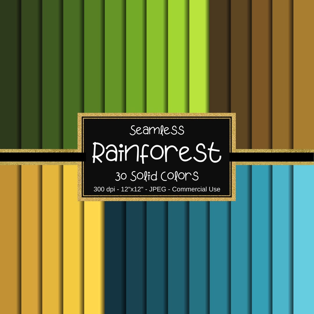 Rainforest Colors Digital Paper Pack, Solid Background, Base Digital ...