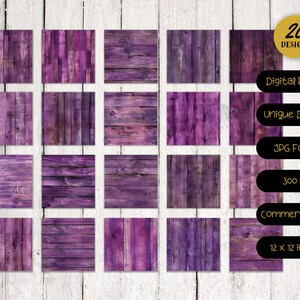 Purple Wood Textures Digital Paper, Seamless Rustic Wood Digital Paper ...