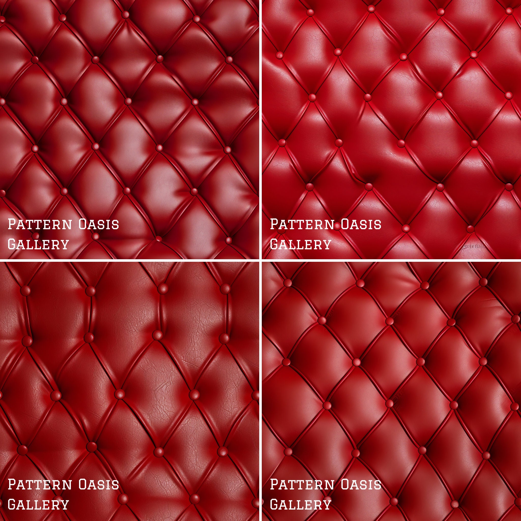 Leather Tufting Digital Paper, Shades of Red, Tufted Digital Paper ...