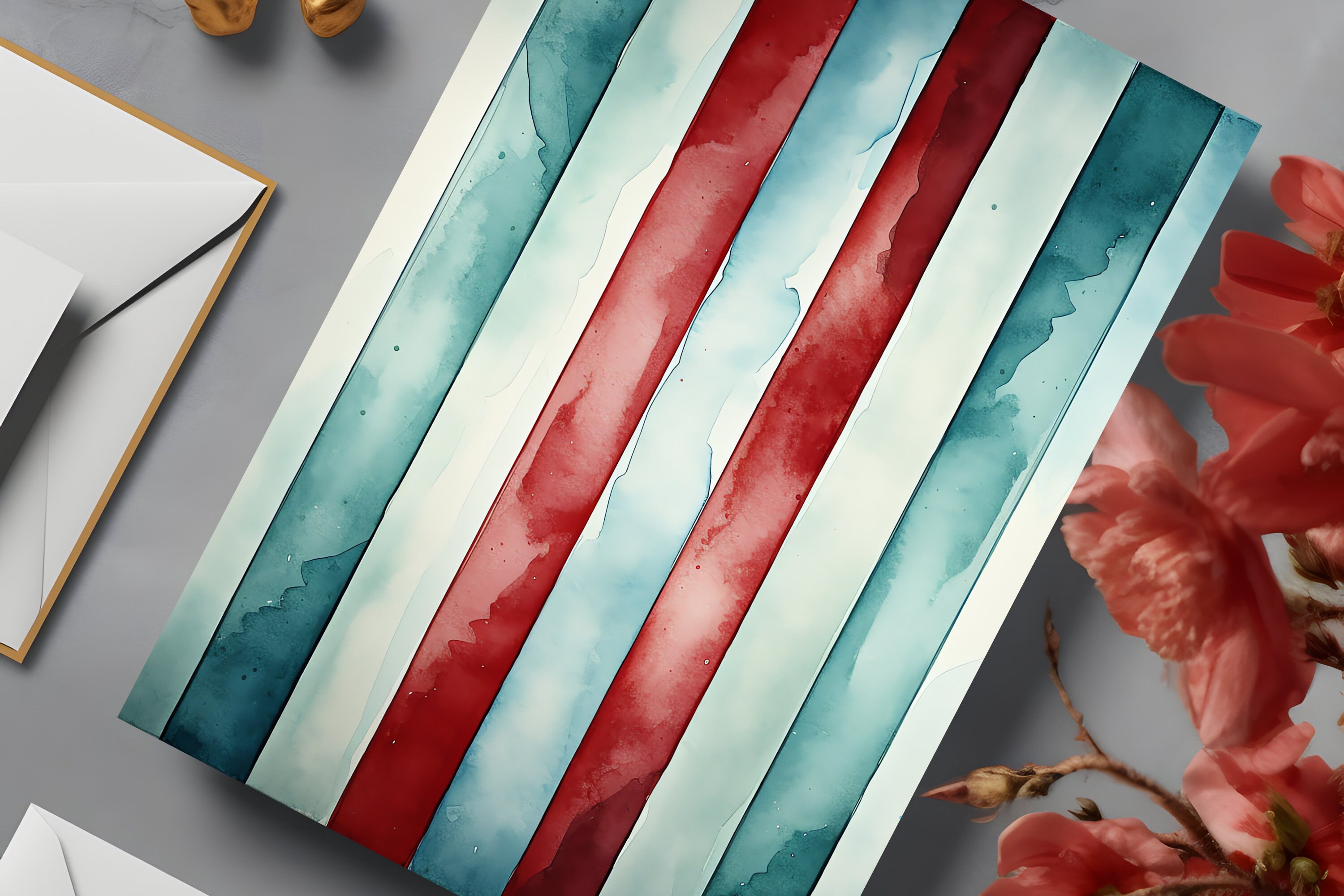 Candy Cane Stripes Digital Paper Pack Set of 20 High-quality, Instant ...