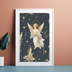 Angels and Stars Vintage Digital Paper Pack Set of 20, Instant Download ...