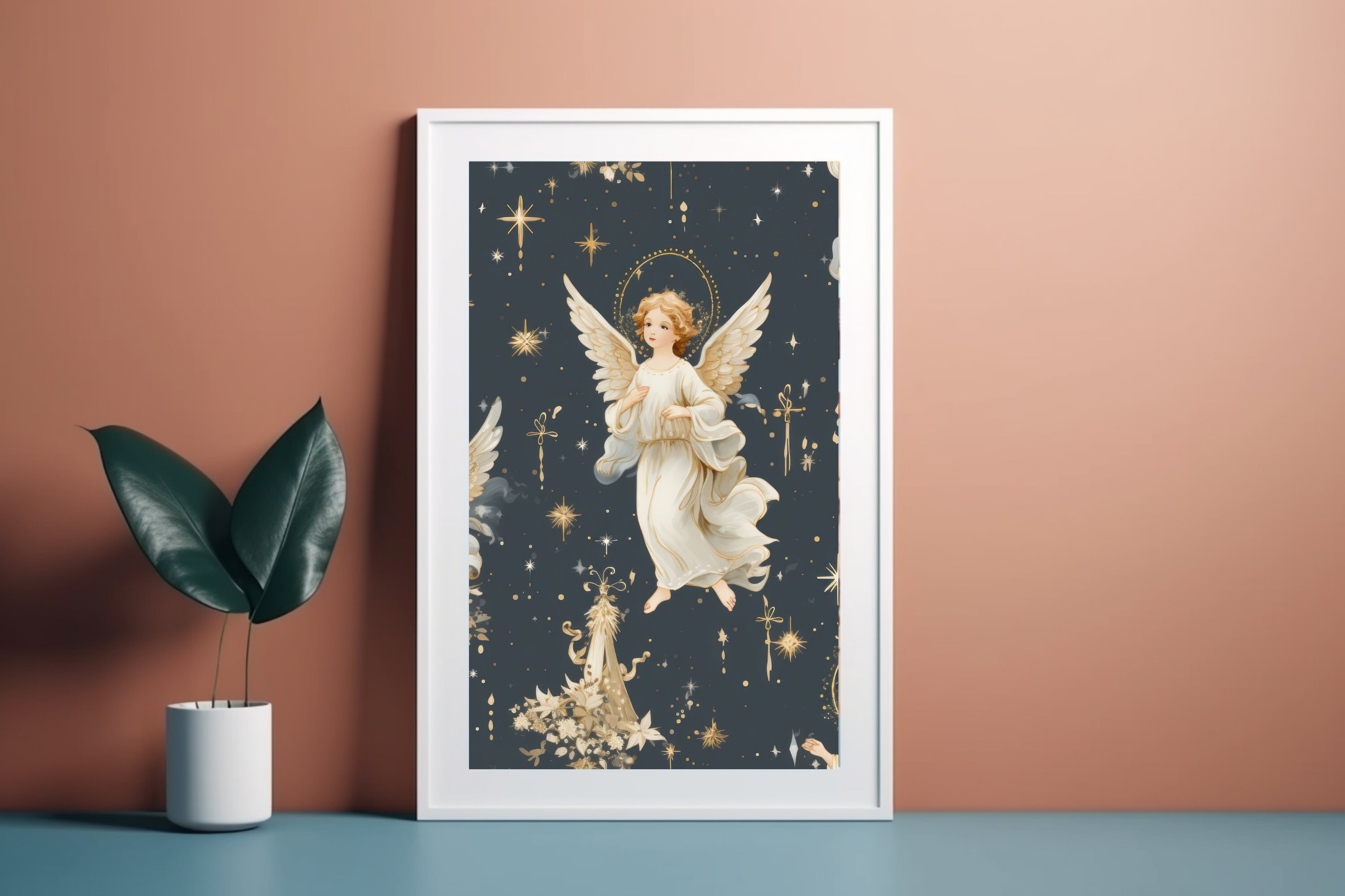 Angels and Stars Vintage Digital Paper Pack Set of 20, Instant Download ...
