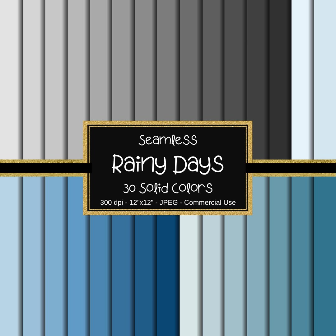 Rainy Days Digital Paper Pack, Base Digital Paper, Printable Soft Gray ...
