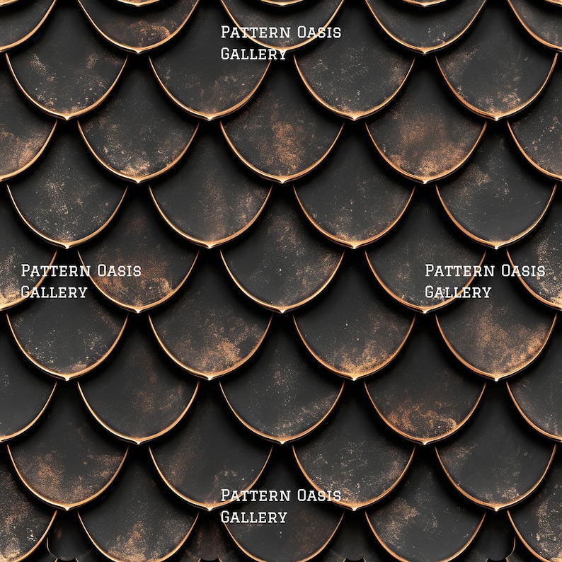Dragon Scales Seamless Digital Paper, Black Bronze Dragon Scales ...