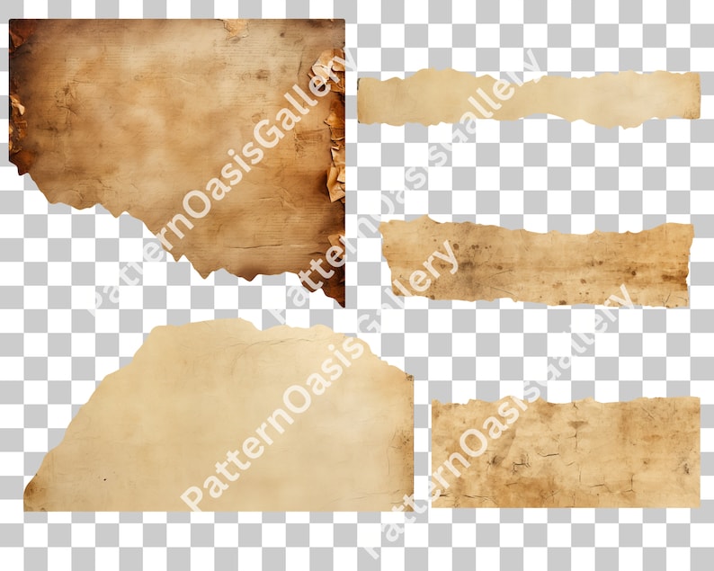 Torn Paper Clipart, 25 Transparent PNG Files,vintage Texture, Ripped ...