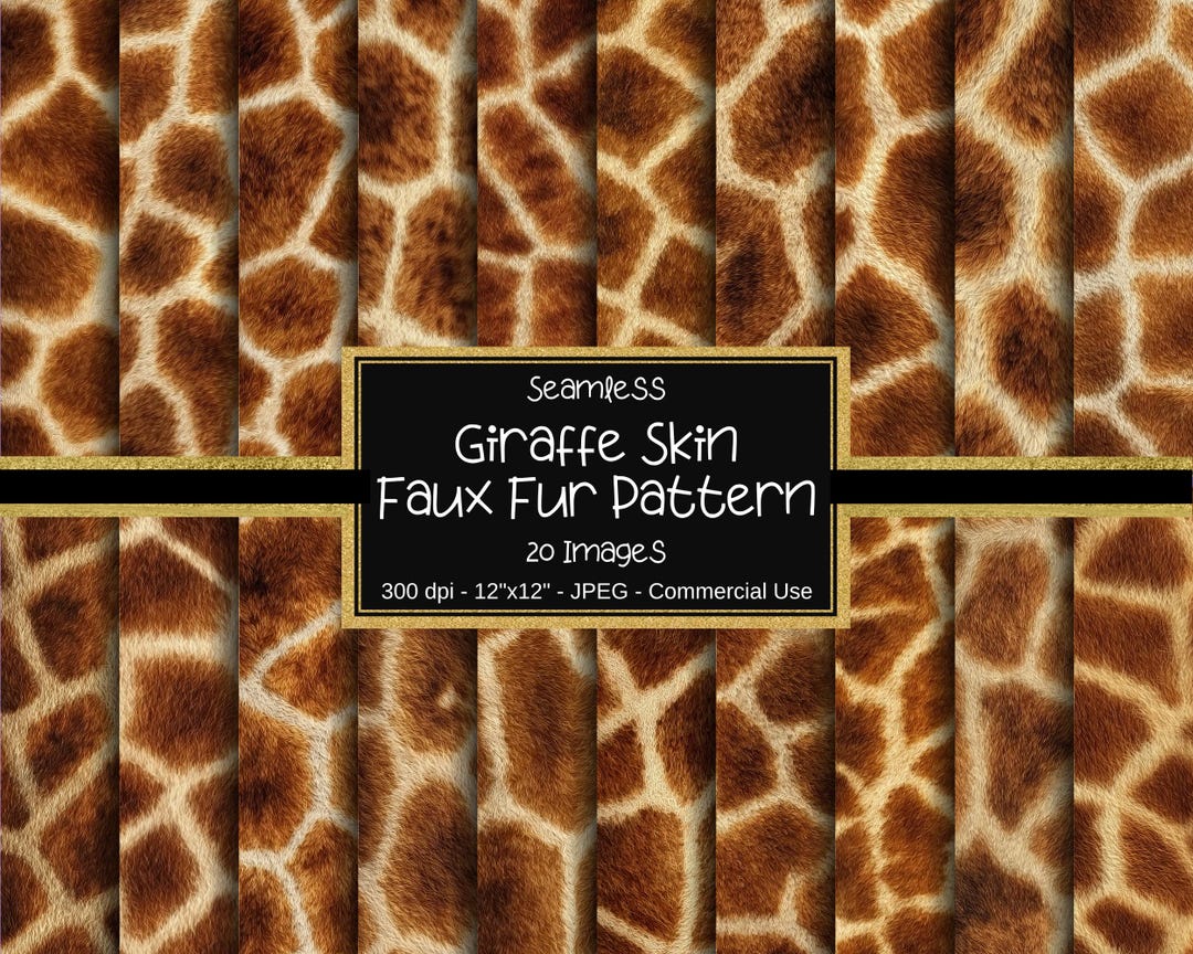 Giraffe Fur Digital Paper: Seamless Animal Print Background (12"x12 ...
