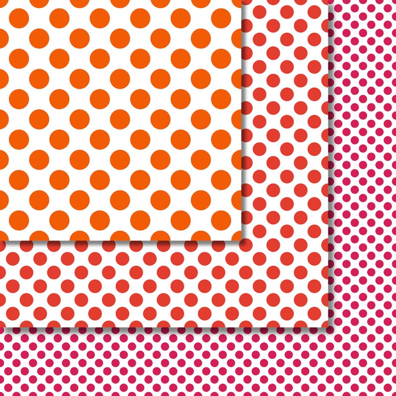 Tropical Fusion Polka Dots Digital Paper Pack, 12"x12", 480 Papers ...