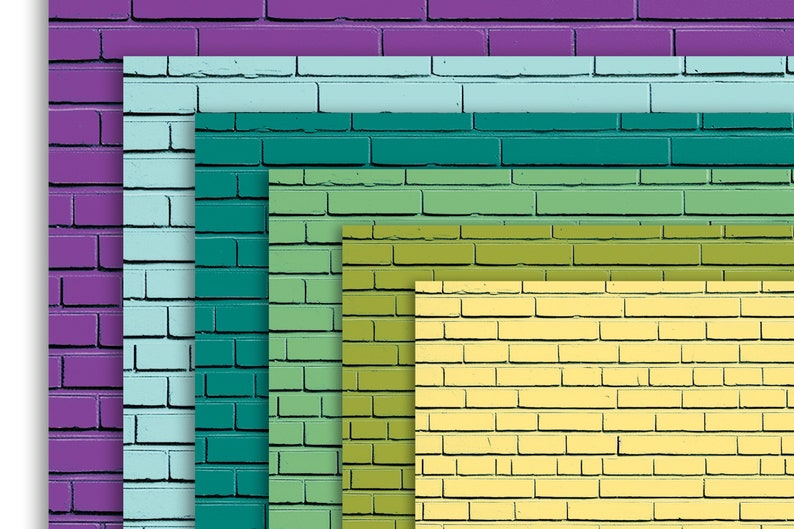 100 Bricks Digital Papers, Commercial, Brick Pattern Digital Papers ...