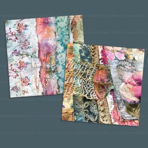 Boho Junk Journal Paper, Hippie Scrapbook Paper, Distressed Bohemian ...