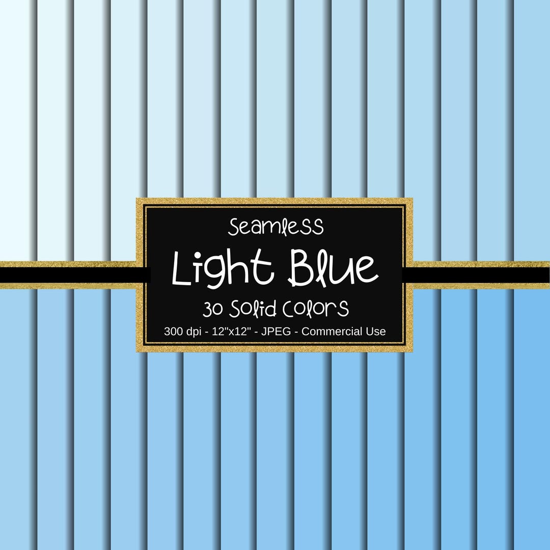 Shades of Blue Solid Color Digital Paper Pack, Solid Background, Base ...