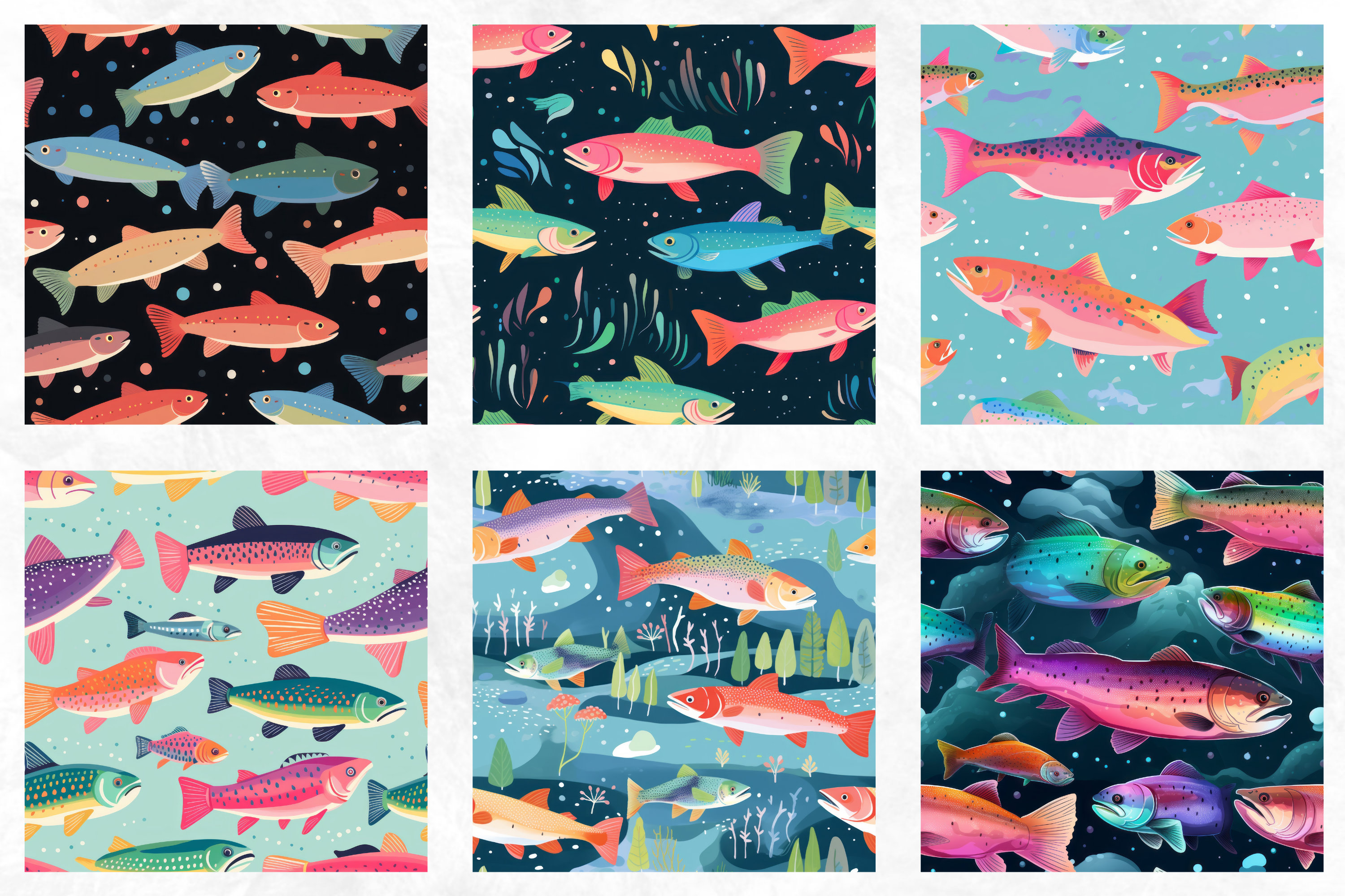 Trout Fishing Digital Paper Pack Set of 20 High-quality, Instant ...