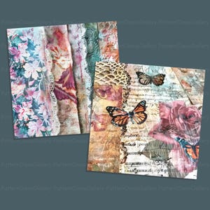 Boho Junk Journal Paper, Hippie Scrapbook Paper, Distressed Bohemian ...