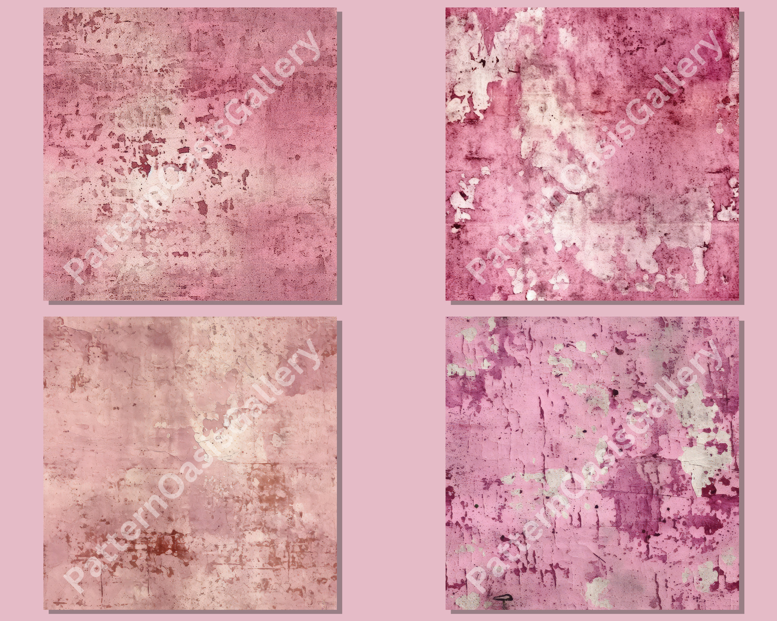 Seamless Grungy Shades of Pink, Digital Paper, Distressed Textures ...