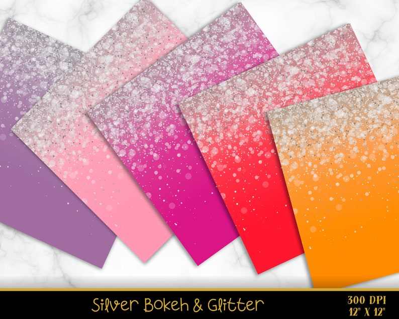 Silver Bokeh Glitter Digital Paper, 100 Colors (digital Download) - Etsy