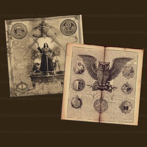 Mystical Occult Junk Journal Paper, Printable Gothic Pages, Vintage ...