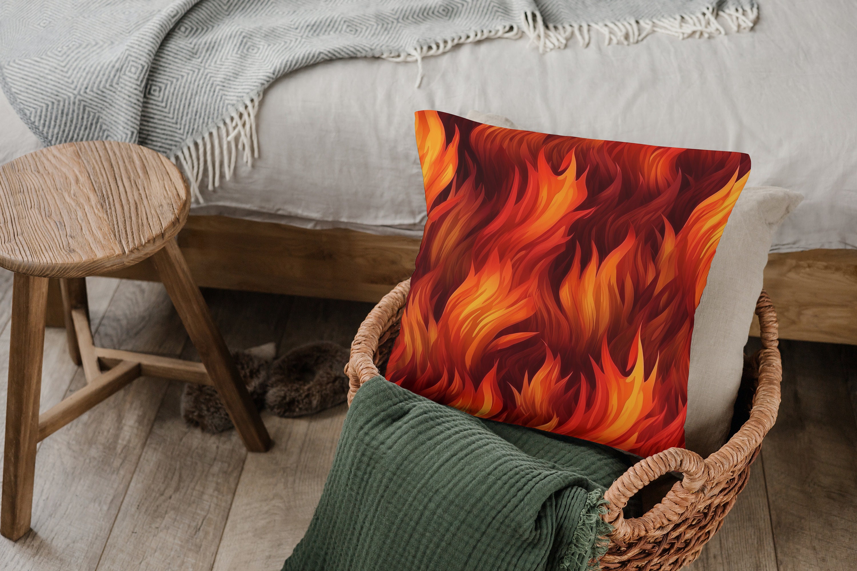 Flames and Fire Patterns, Seamless Digital Paper, Fire Digital Paper ...