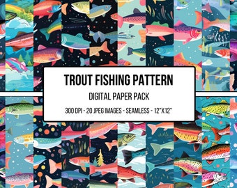 Digital Paper Trout SEAMLESS - Etsy