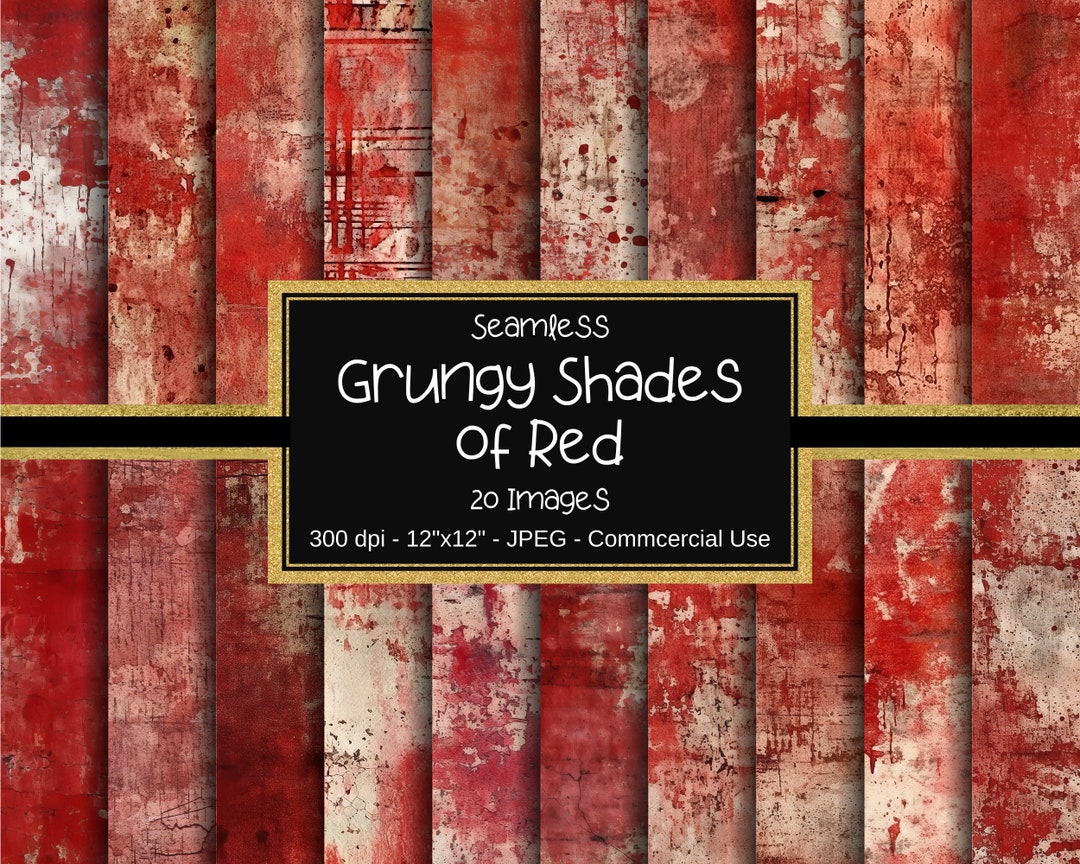 Seamless Grungy Shades of Red, Digital Paper, Distressed Textures ...