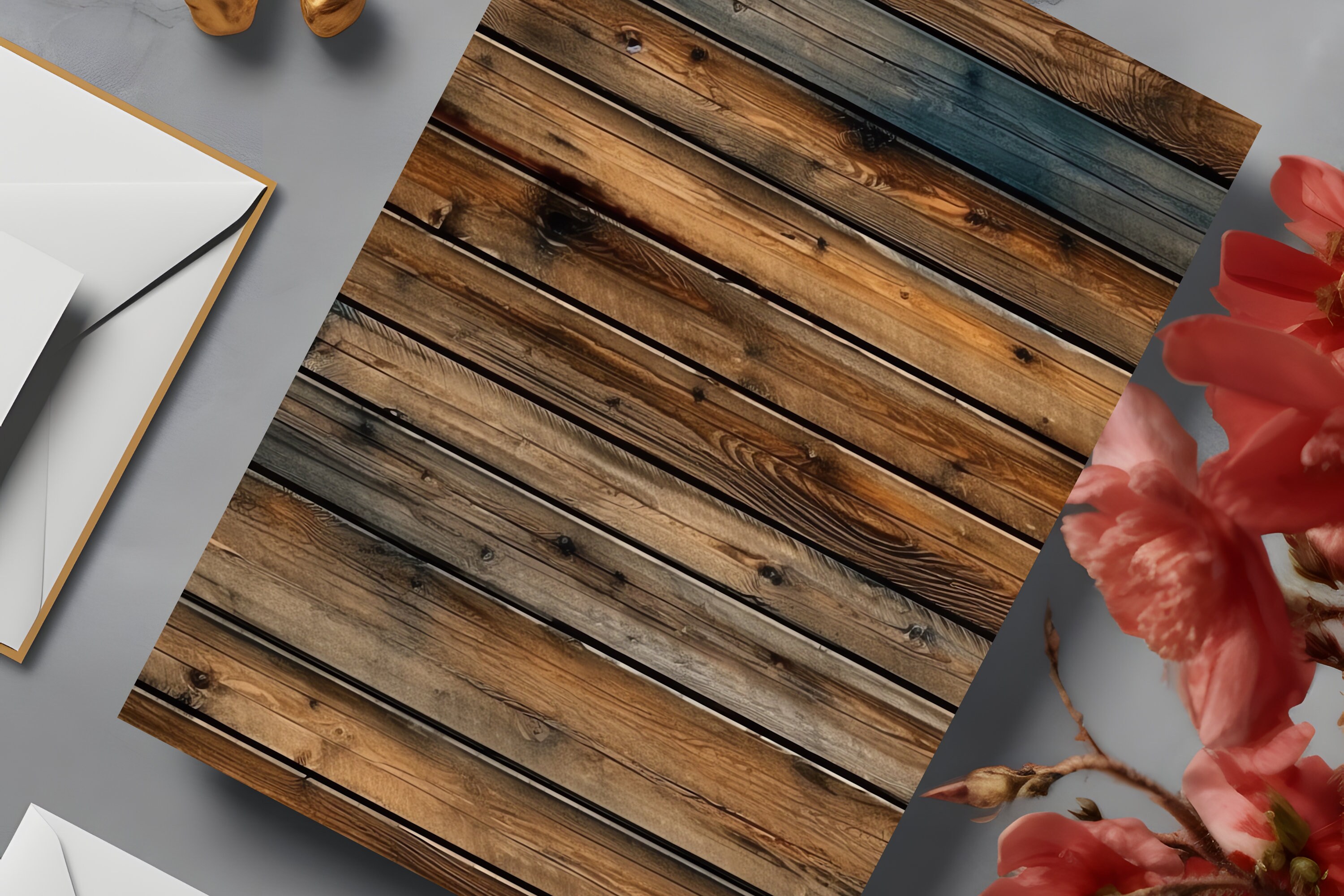 Aged Cedar Wood Planks, Wooden Digital Paper, Distressed Textures ...