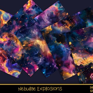 Nebulae Seamless Digital Paper, Galaxy Nebula and Star Background, 20 ...