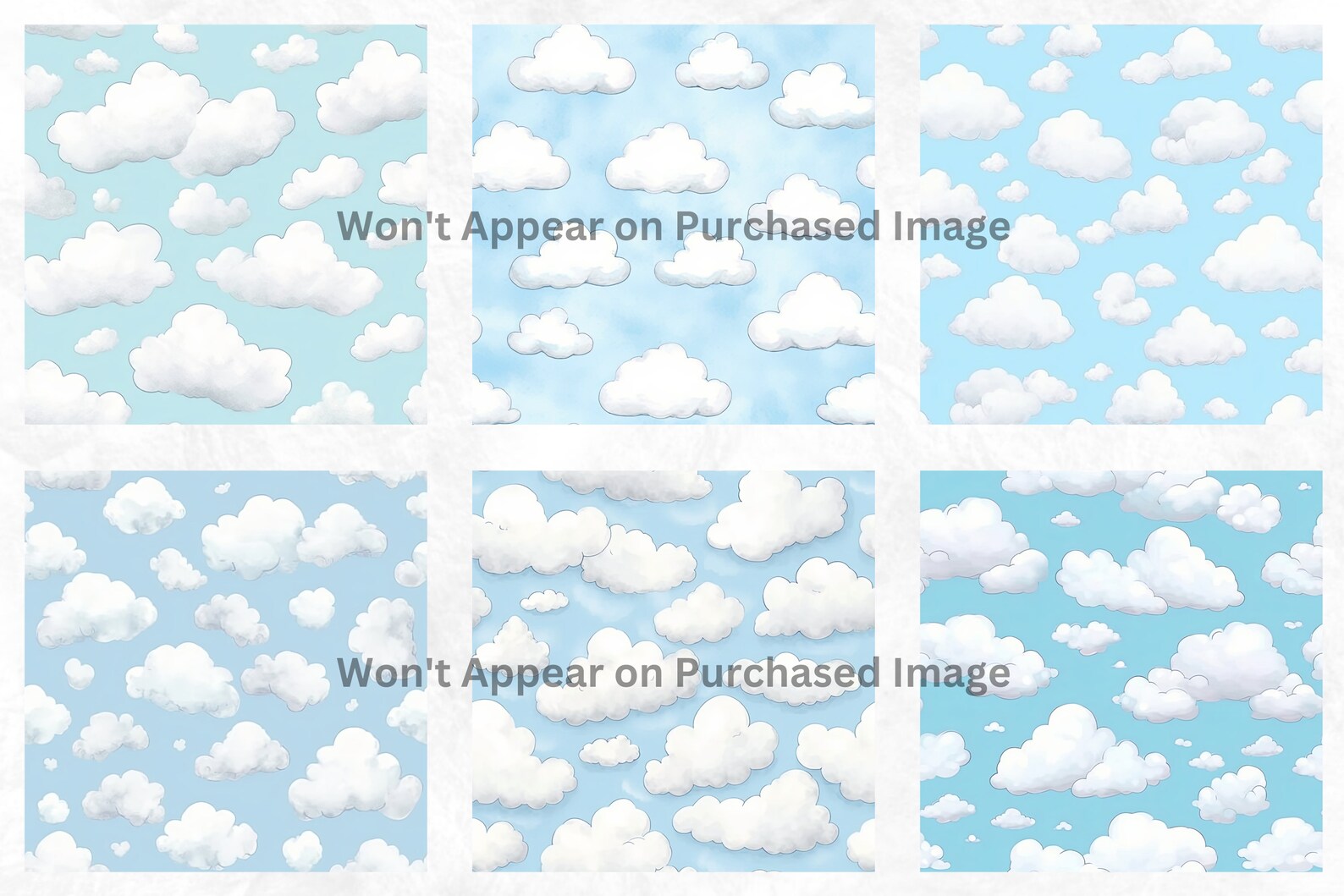 Watercolor Cloudy Skies Digital Paper Instant Download, Scrapbook Paper ...