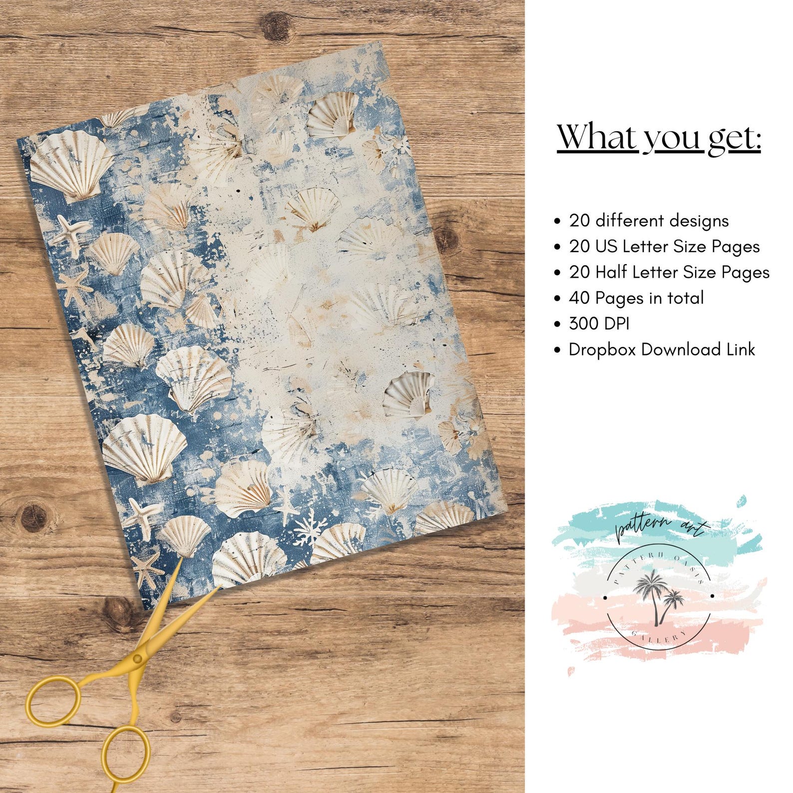Ocean Junk Journal Pages, Full and Half Papers, Beach Shabby Chic ...