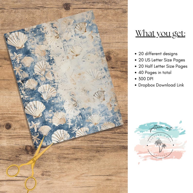 Ocean Junk Journal Pages, Full and Half Papers, Beach Shabby Chic ...