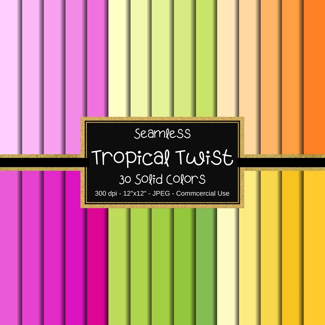 Tropical Twist Solid Digital Paper Pack, Solid Background, Base Digital ...