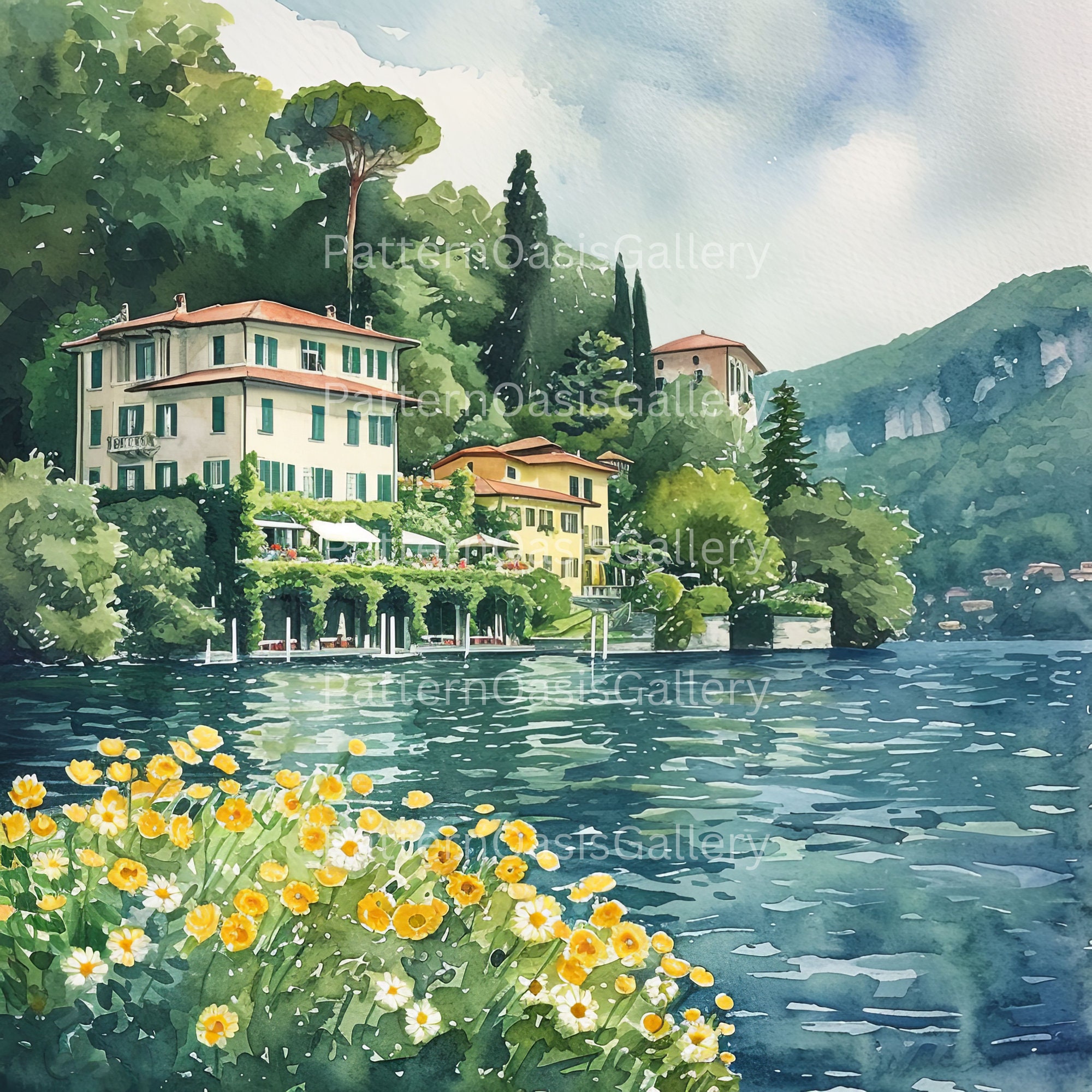 20 Lake Como Images, Lake Como Clipart, Italy Clipart, Mediterranean ...
