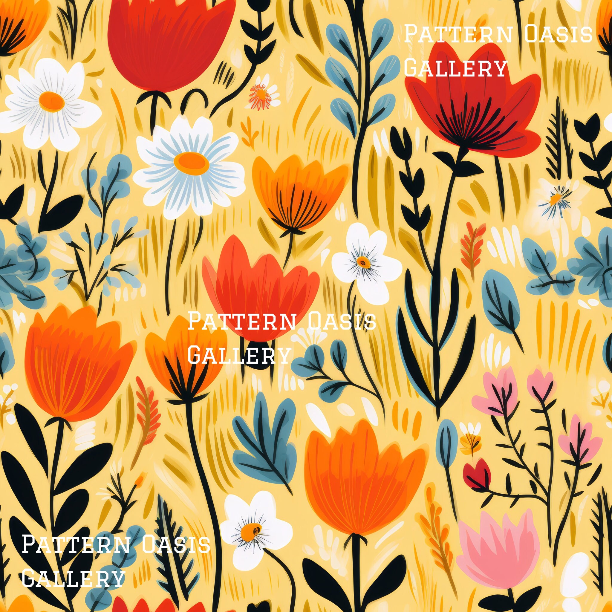 Seamless Wildflower Digital Papers, Wildflower Patterns, Floral Pattern ...