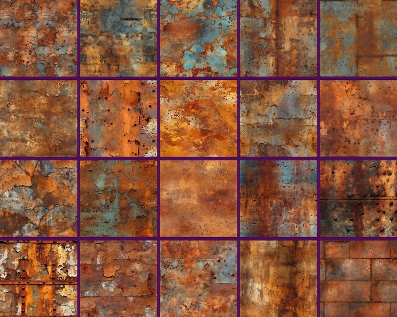 Rusty Metal Texture – 20 Seamless Digital Papers (commercial Use) - Etsy