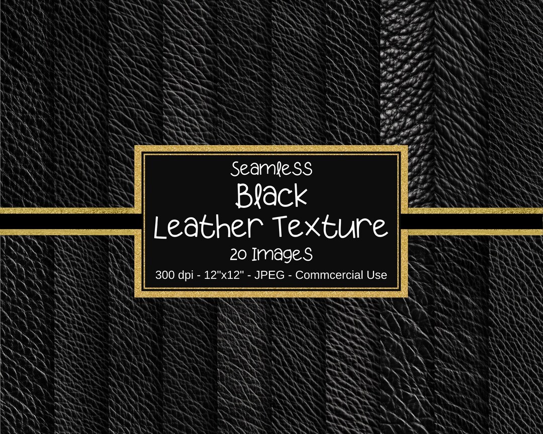 Black Leather Texture Seamless Digital Paper, Pebbled Leather Pattern ...