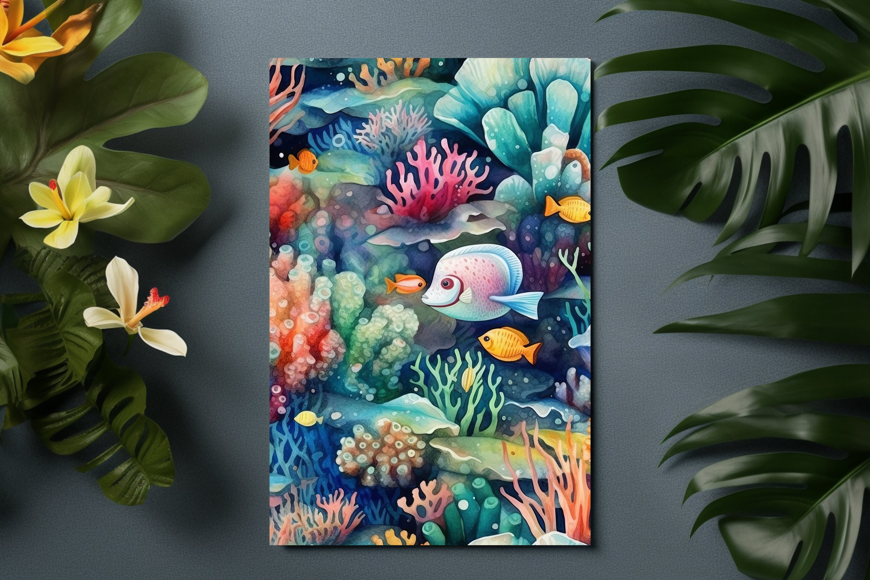 Underwater World Digital Paper, Under the Sea Background, Nature Ocean ...